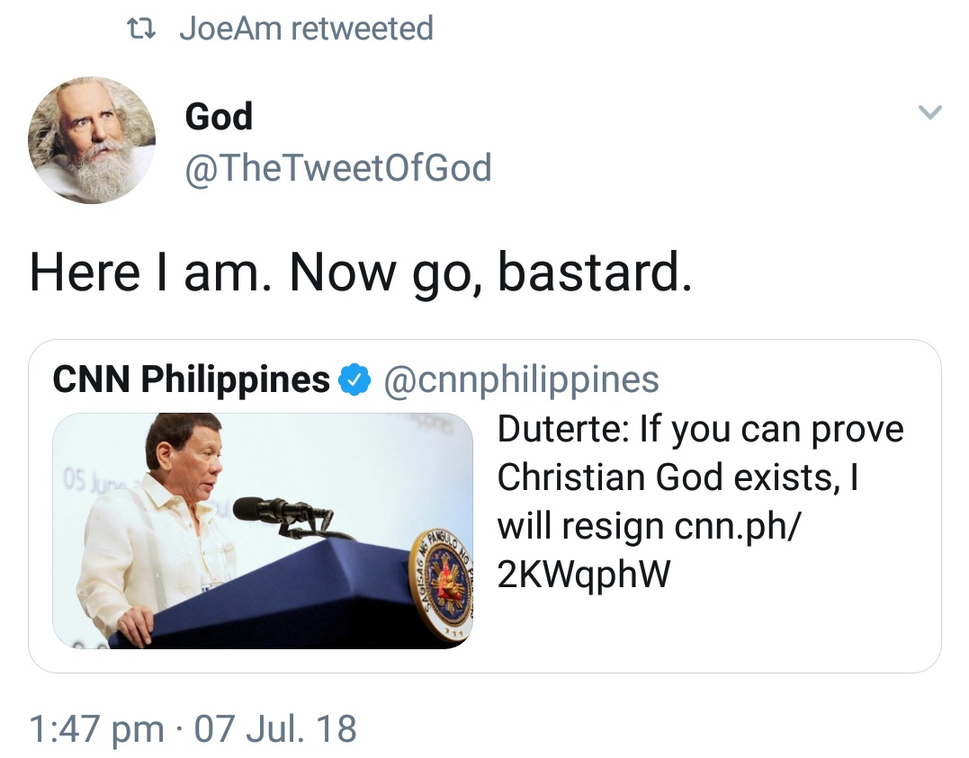 Popular Twitter account @TheTweetOfGod represents God in call to oust ...